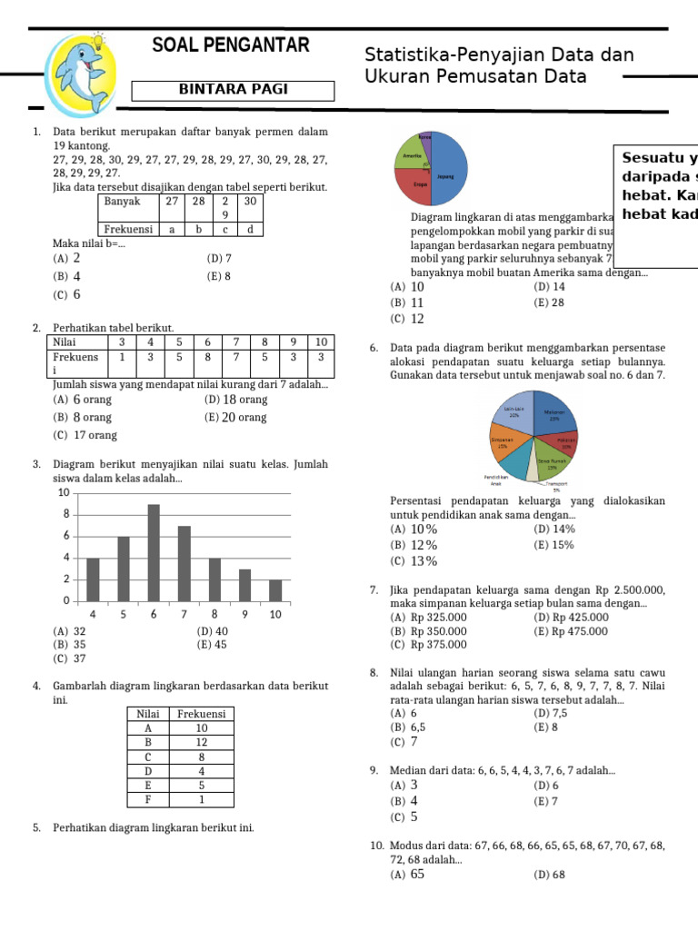 Statistika: Soal dan Penyelesaian Data | PDF