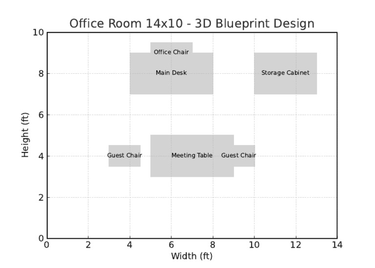 Office Room 14x10 Blueprint | PDF
