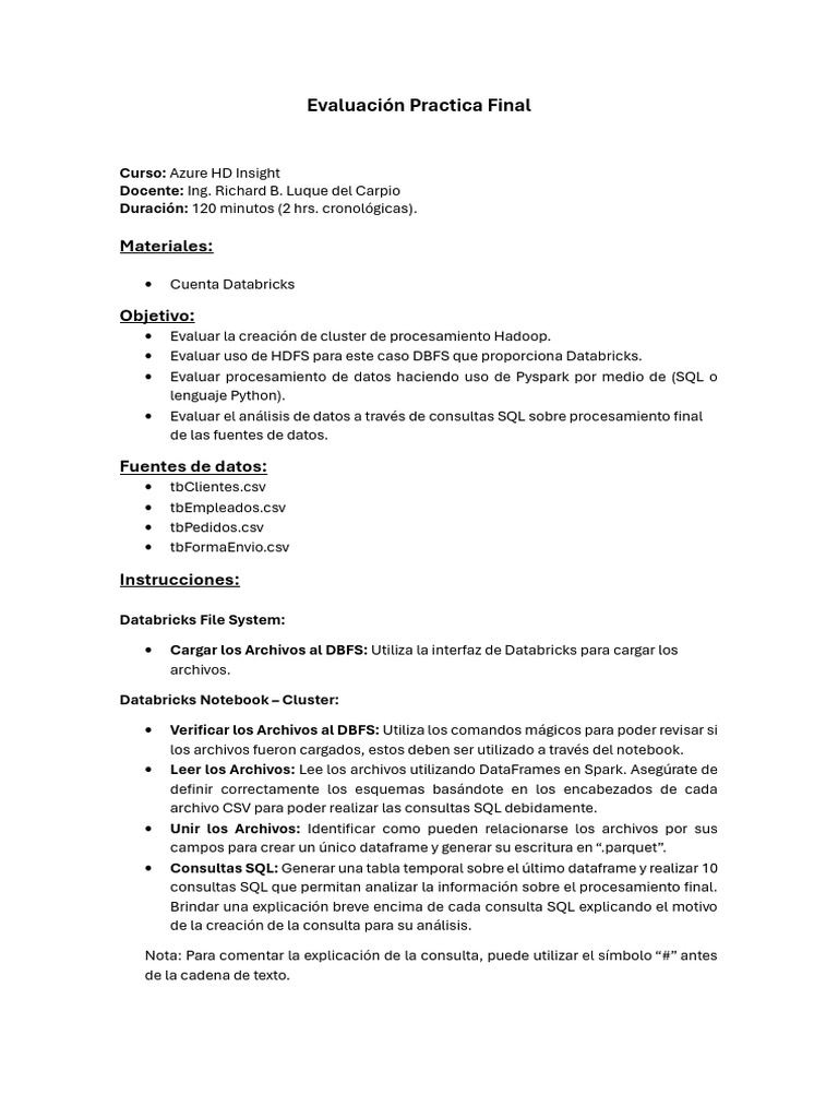 Trabajo Final | PDF | SQL | Apache Hadoop