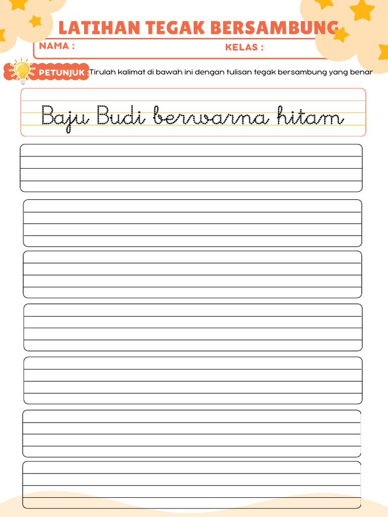 Latihan Menulis Kalimat Tegak Bersambung | PDF