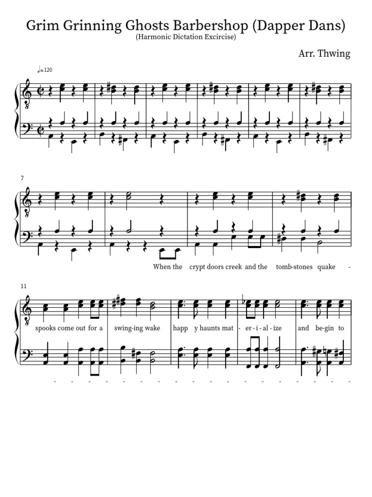 Grim Grinning Ghosts Barbershop (Dapper Dans) | PDF