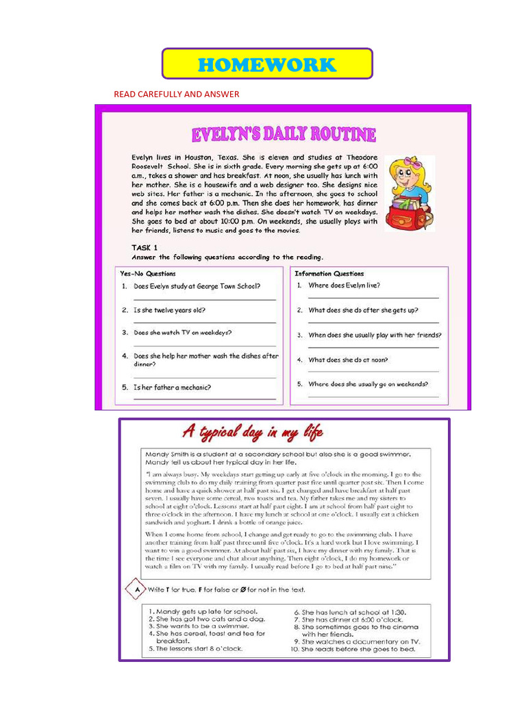 Best Friend's Daily Routines Essay | PDF