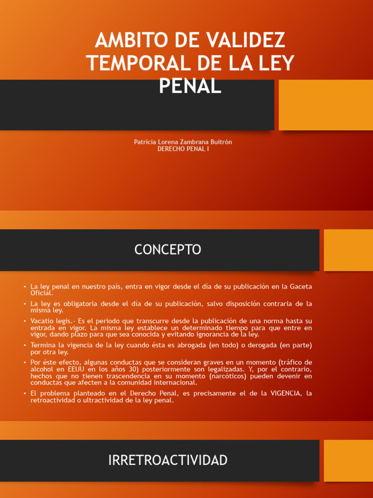 T4 Ambito de Validez Temporal de La Ley Penal | PDF | Derecho penal ...