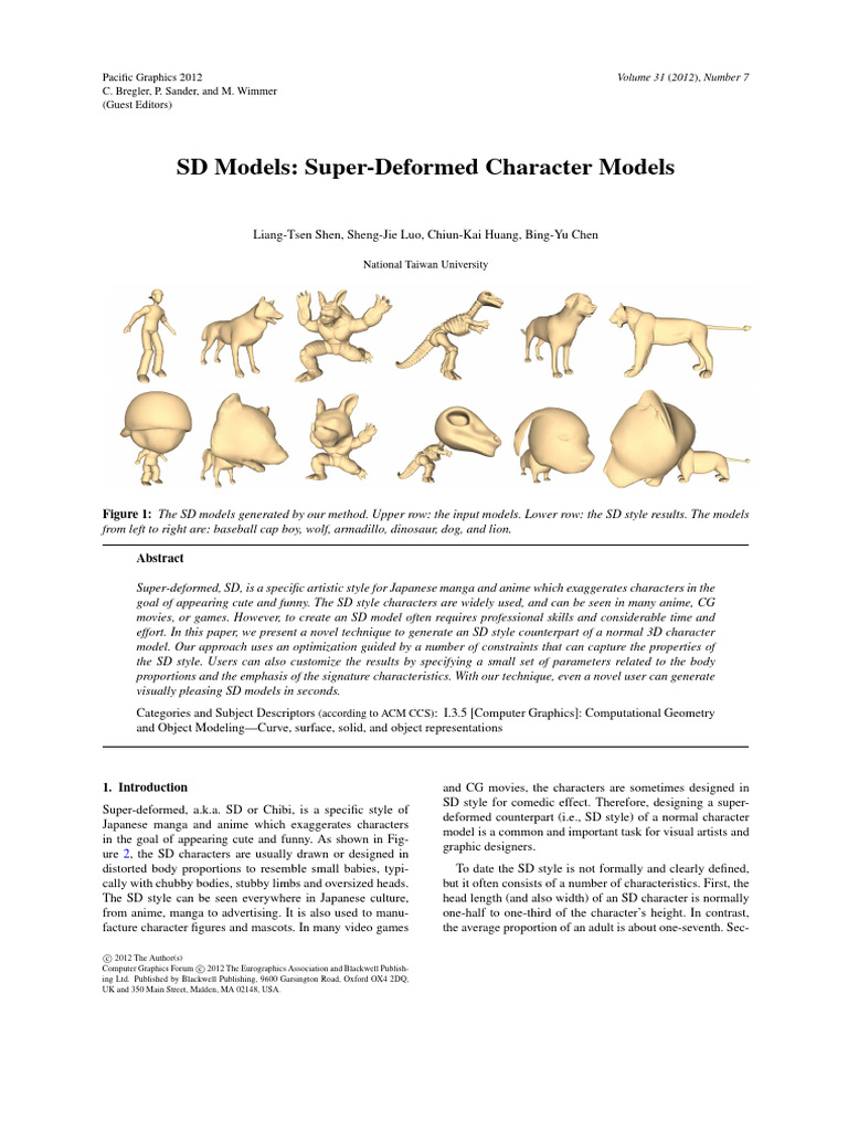 SD Models Super Deformed Character Model | PDF | 3 D Computer Graphics