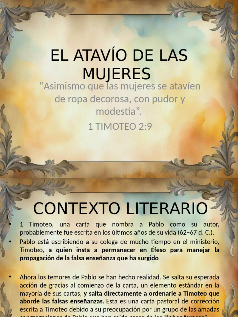 Atavío y Modestia en la Mujer Cristiana | PDF | Pablo el apóstol | Desnudez