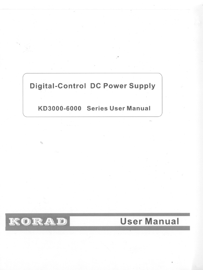 User Manual KORAD KD3005D ENG | PDF