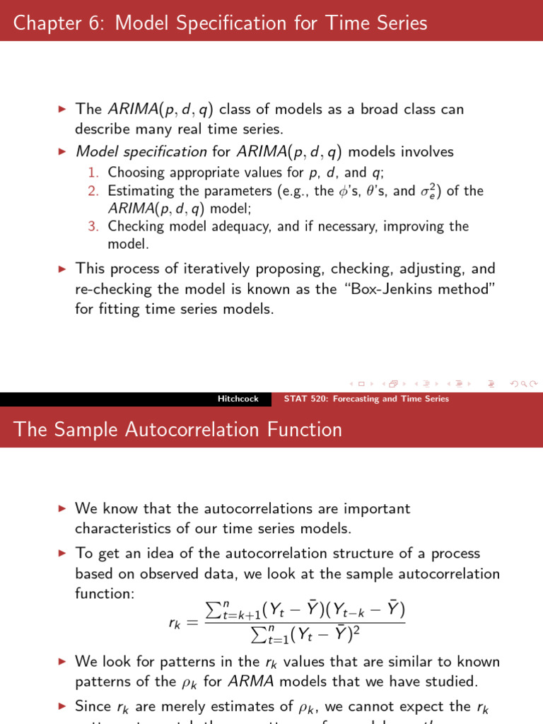 Stat520ch6slides PACF of MA | PDF | Autocorrelation | Autoregressive Model