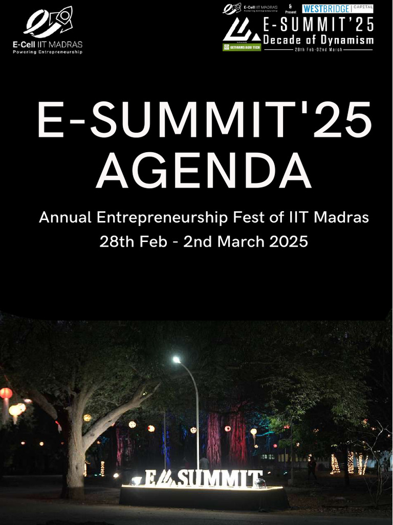 Agenda E-Summit Compressed | PDF | Entrepreneurship | Startup Company