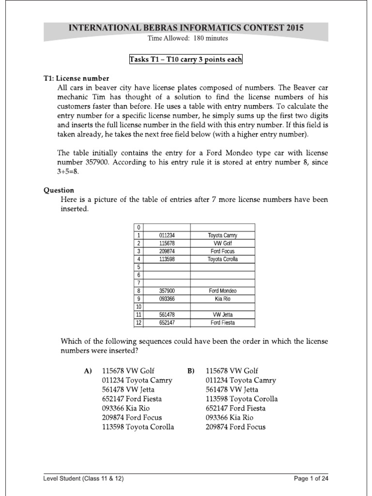 Ibic-2015-Class 11-12 | PDF
