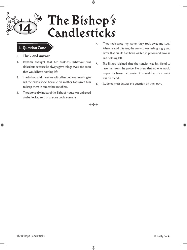 The Bishop's Candlesticks Q&A | PDF