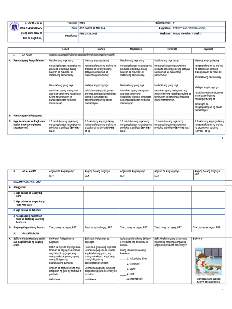 DLL Week 3 Epp V | PDF