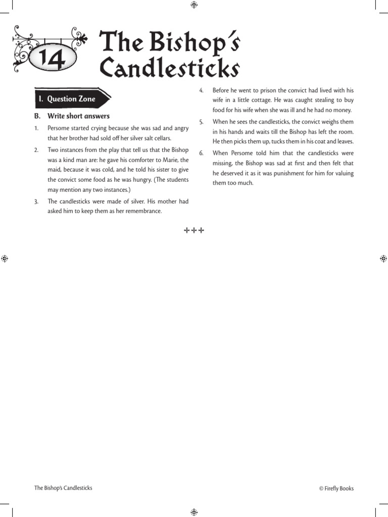 The Bishop's Candlesticks: I. Question Zone | PDF