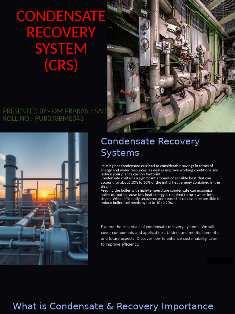 Condensate Recovery Systems Maximizing Efficiency | PDF | Efficient ...