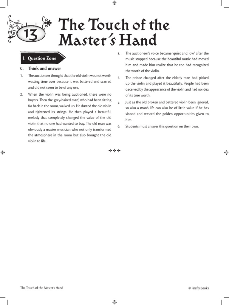The Touch of The Master's Hand: I. Question Zone | PDF