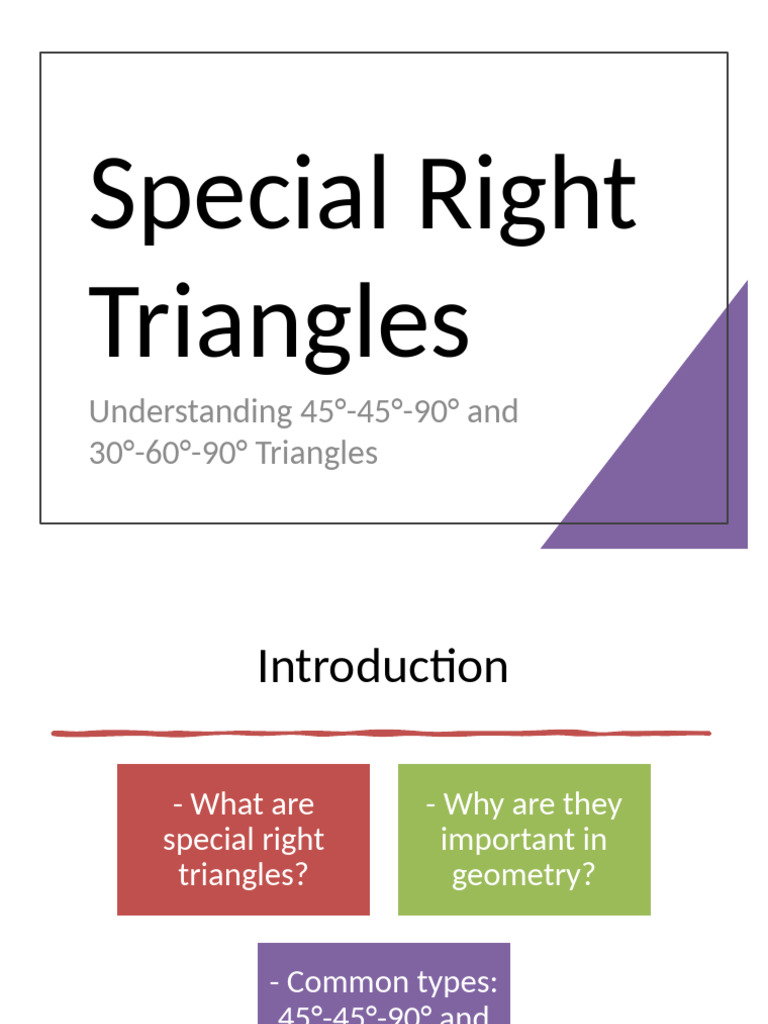 Special Right Triangles | PDF