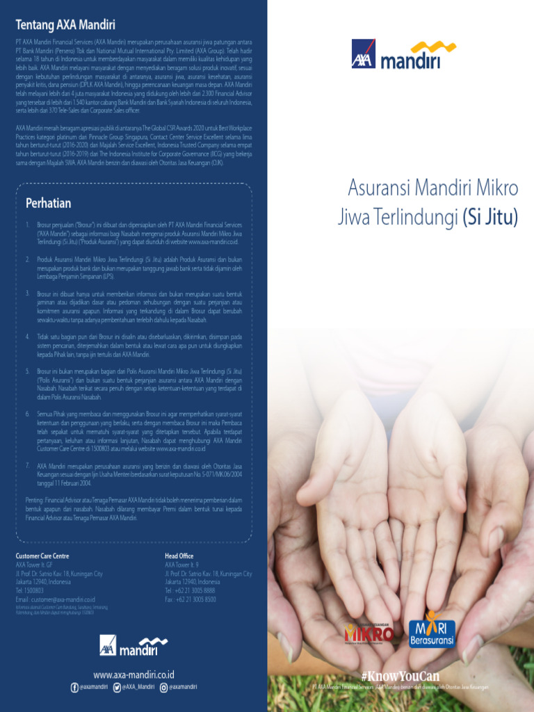 Ebrosur Asuransi Mandiri Mikro Jiwa Terlindungi - Si Jitu | PDF