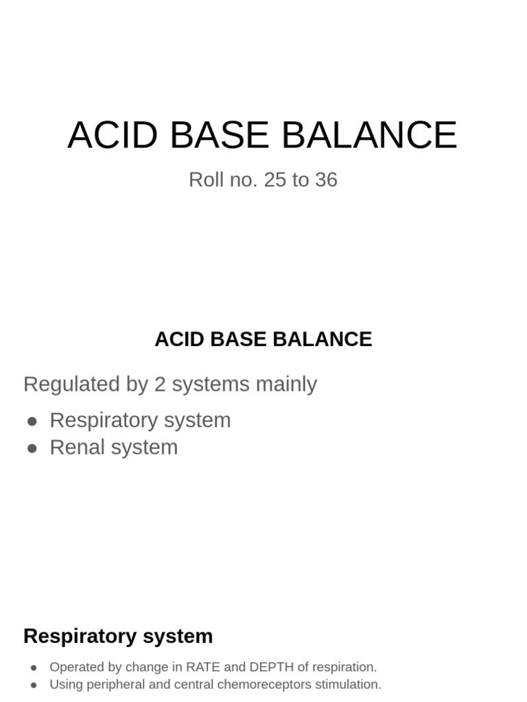 Renal System in Acid-Base Balance | PDF | Physiology | Medical Specialties