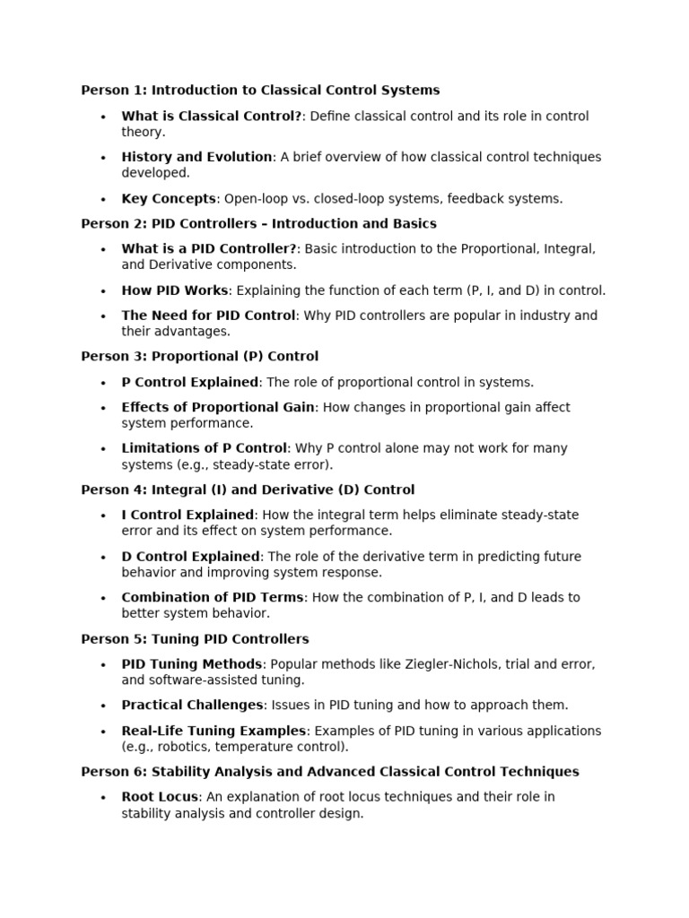 Classical Control Systems & PID Overview | PDF