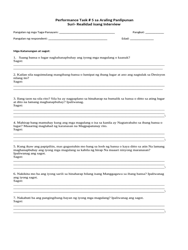 Performance Task | PDF