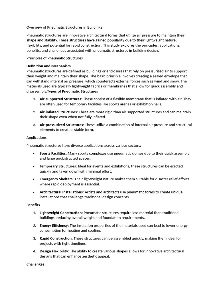 Overview of Pneumatic Structures in Buildings | PDF | Efficient Energy Use