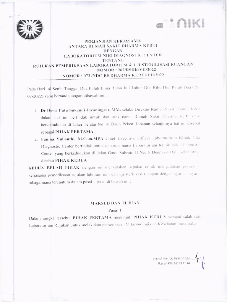 PKS Dengan Laboratorium Niki | PDF