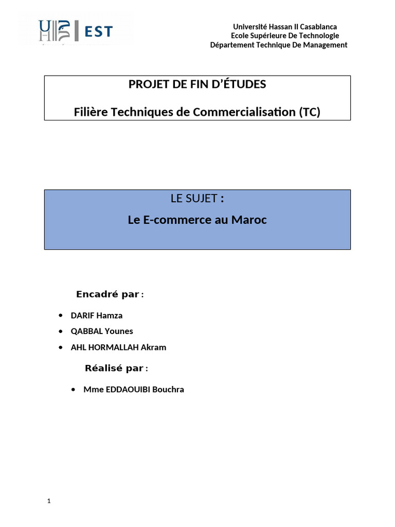 E-commerce au Maroc : État et Perspectives | PDF | Commerce ...
