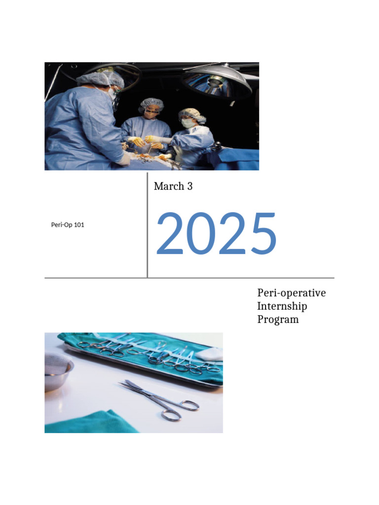 Peri-Op Welcome Packet 2025 | PDF | Simulation | Nursing