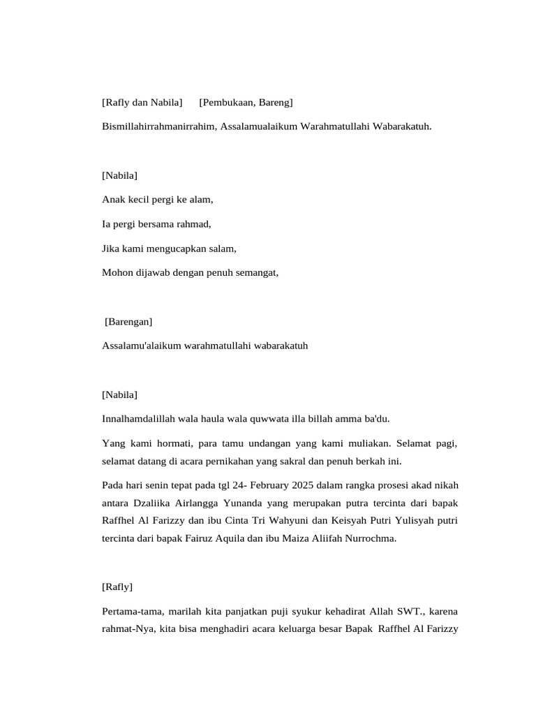 Teks Uprak Nikah Baruuuu (1) | PDF