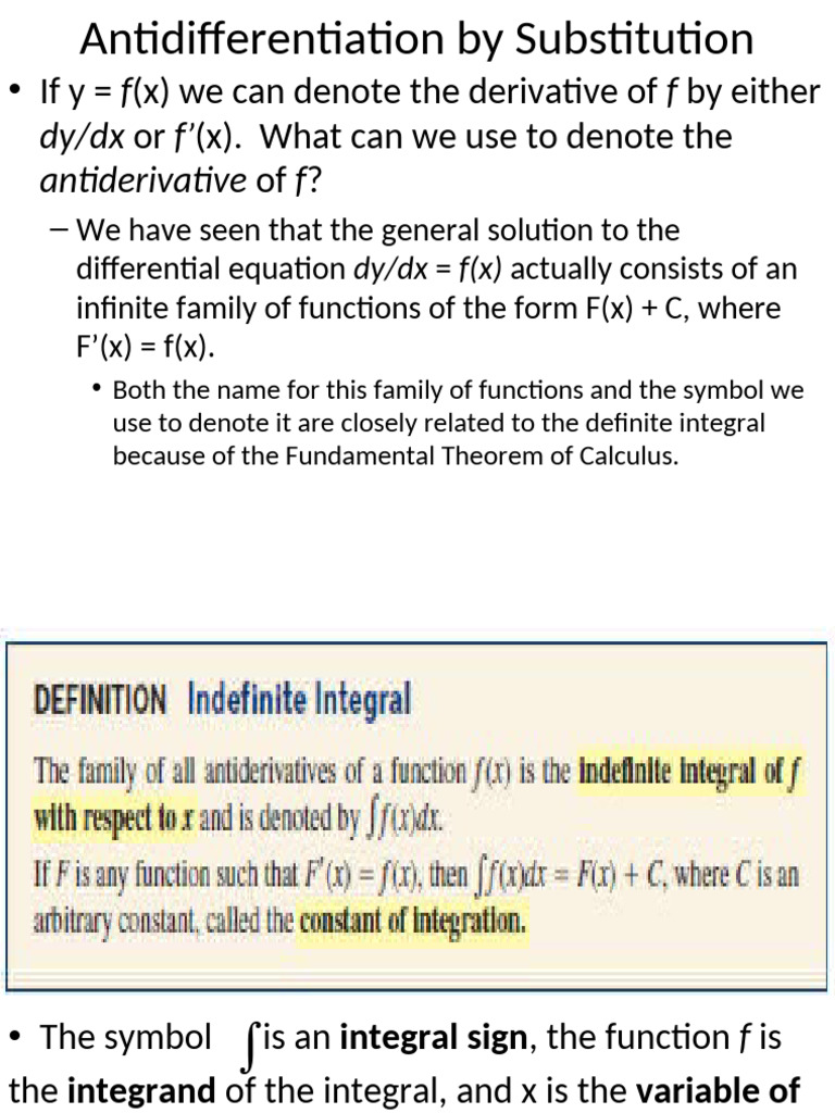 Antidifferentiation by Substitution | PDF | Integral | Algebra