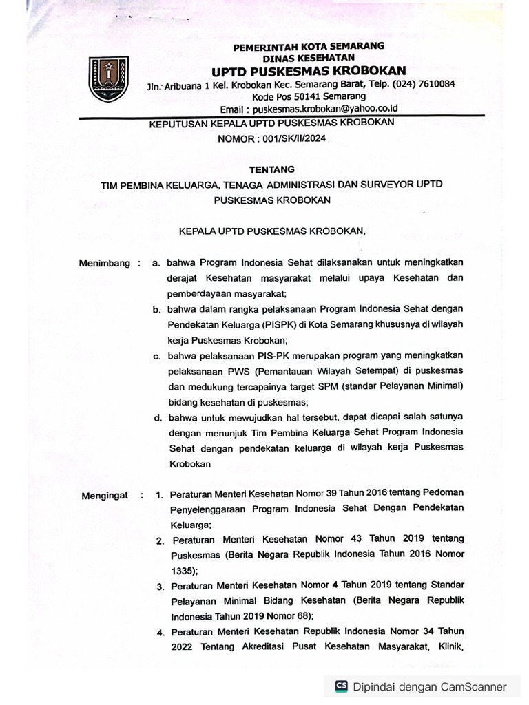 SK Pispk Puskesmas | PDF