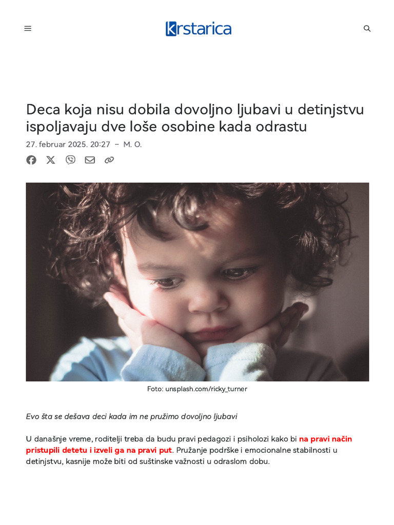 Deca Koja Nisu Dobila Dovoljno Ljubavi U Detinjstvu Ispoljavaju Dve ...