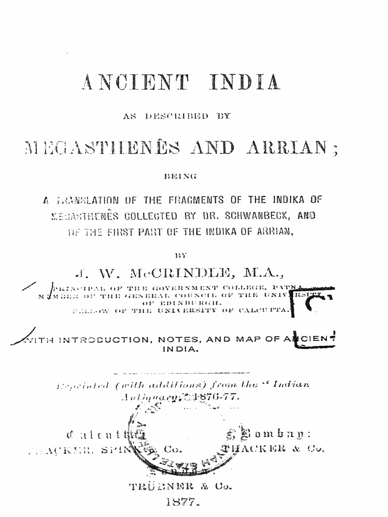 Ancient India As Described by Megasthanese&Arrian | PDF