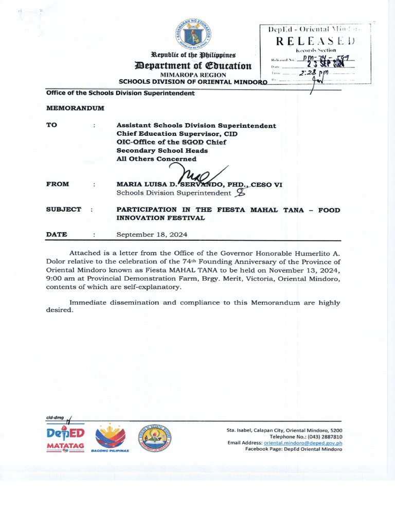 DM-Participation-in-the-Fiesta-MAHAL-TANA-Food-Innovation-Festival | PDF