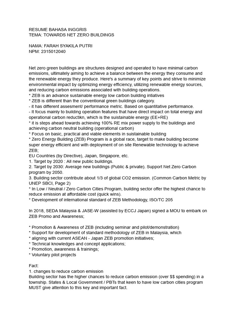 Farah Syakila - 5th Assignment: Listening 2 | PDF | Green Building | Economies