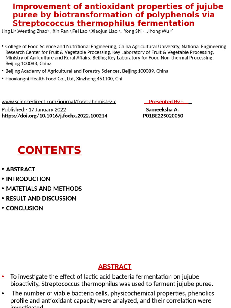 Sameeksha Project Presentation 1-1-1 | PDF | Polyphenol