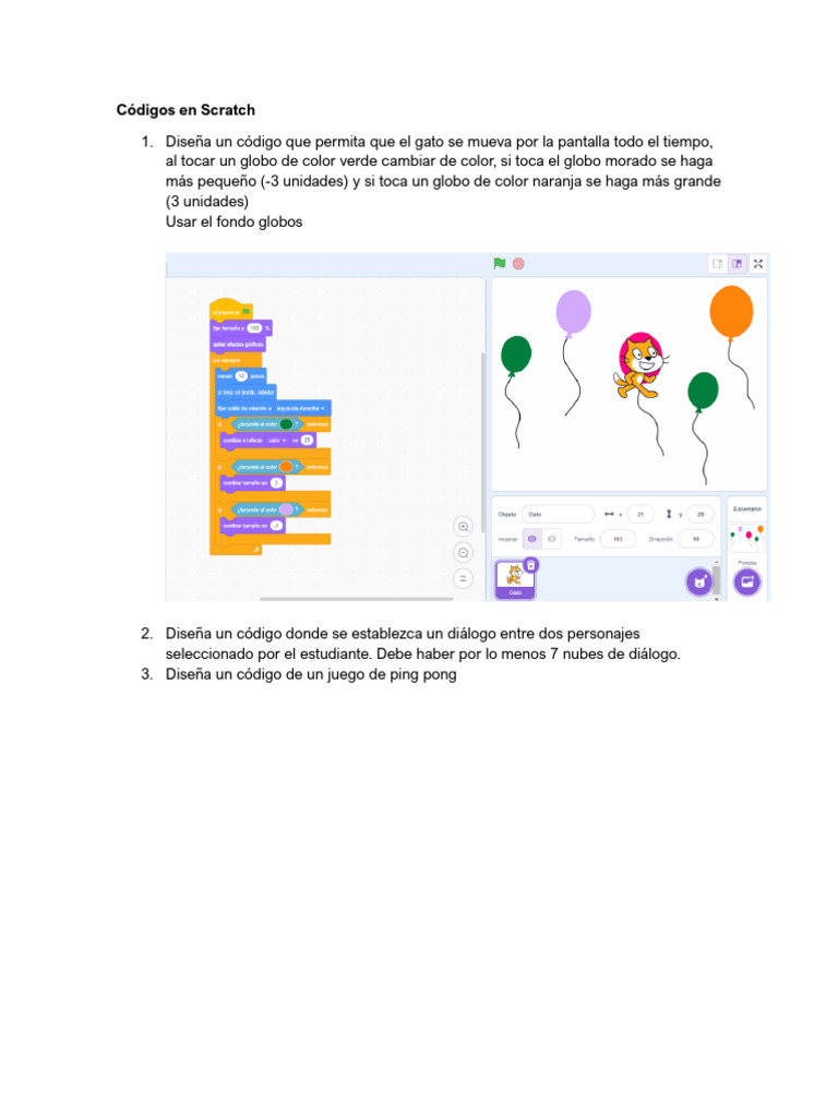 Códigos Scratch: Juegos y Animaciones | PDF