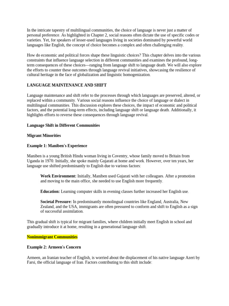 Language Shift and Migrant Majorities | PDF | Multilingualism | English Language