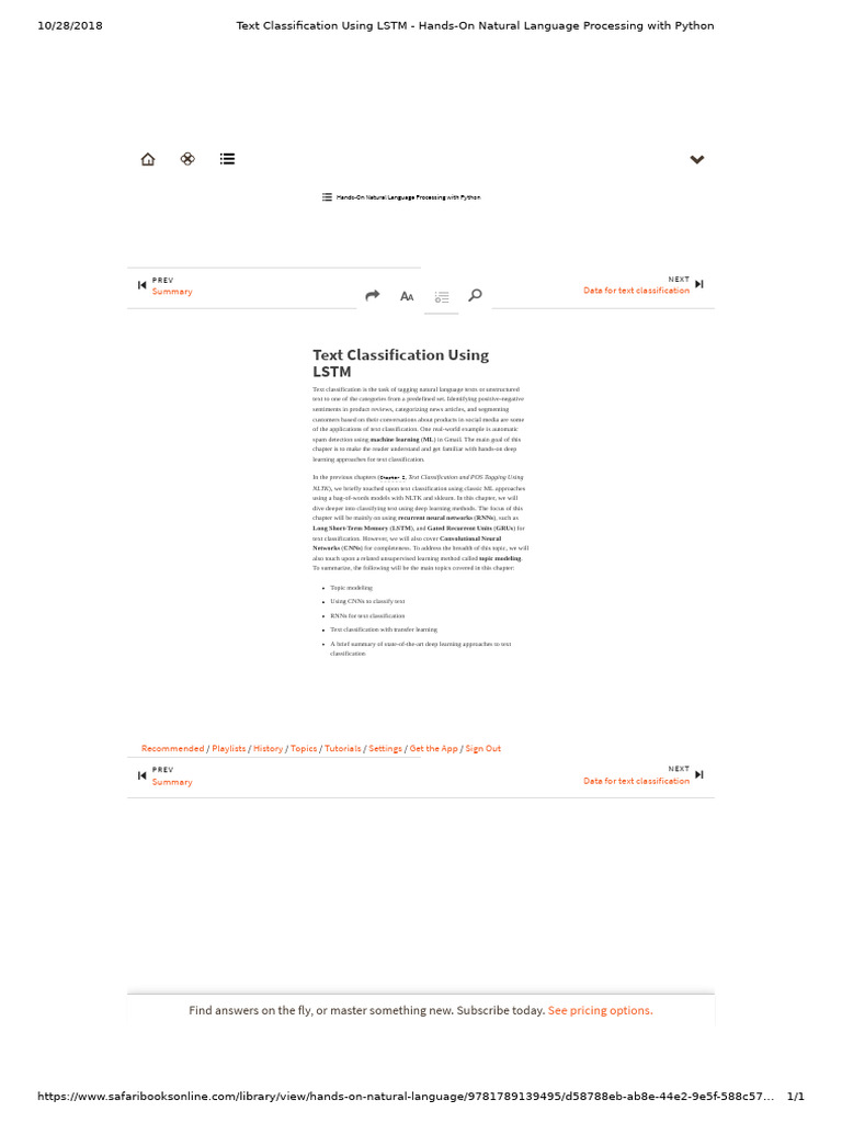 Text Classification Using LSTM - Hands-On Natural Language Processing ...