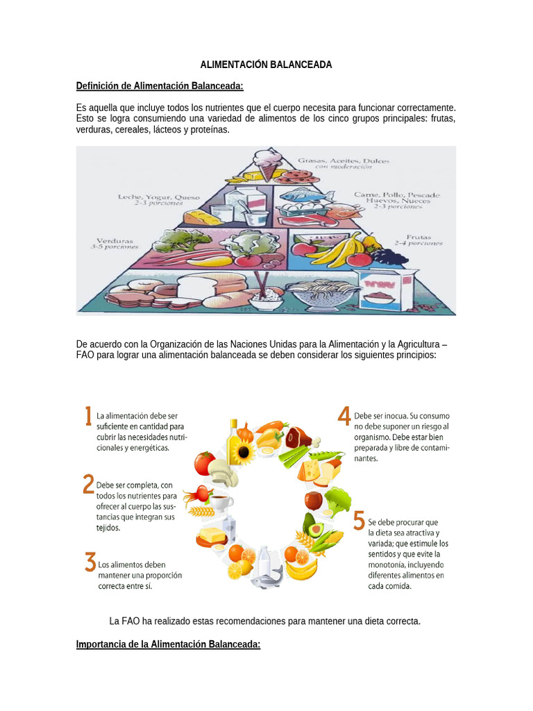 Alimentación Balanceada | PDF