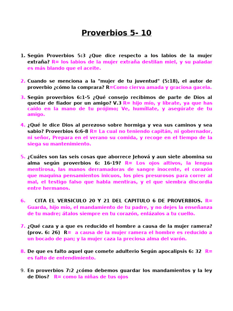 Proverbios | PDF | Creencia religiosa y doctrina | Contenido bíblico