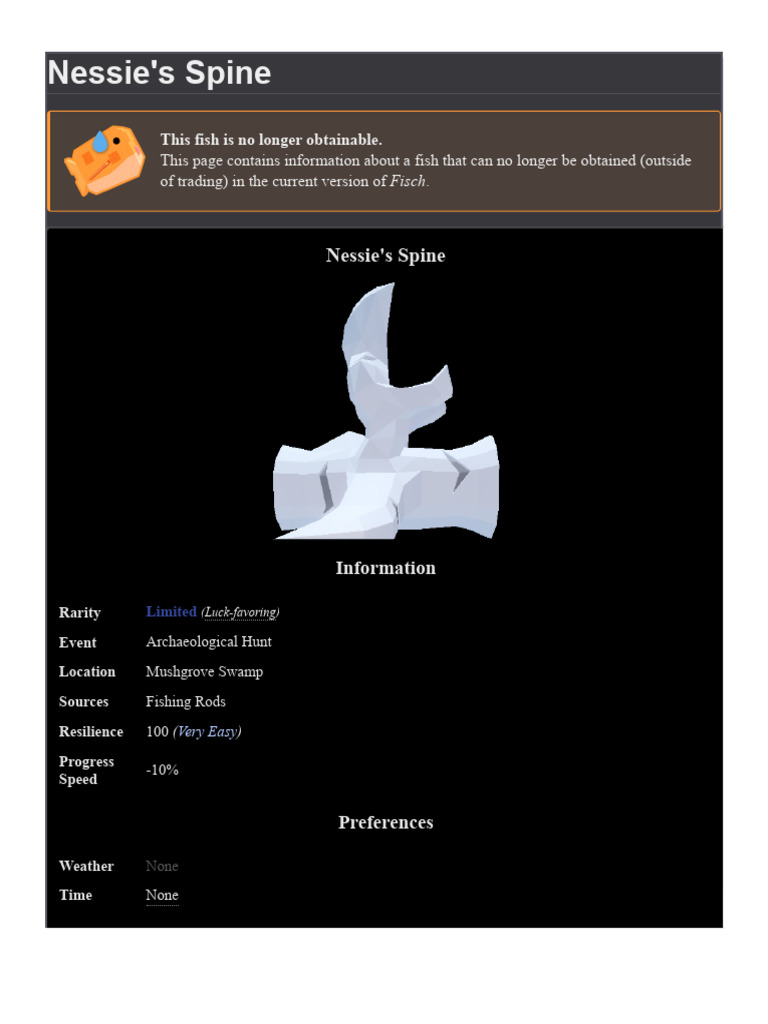 Nessie's Spine - Official Fisch Wiki | PDF | Volcano | Fish