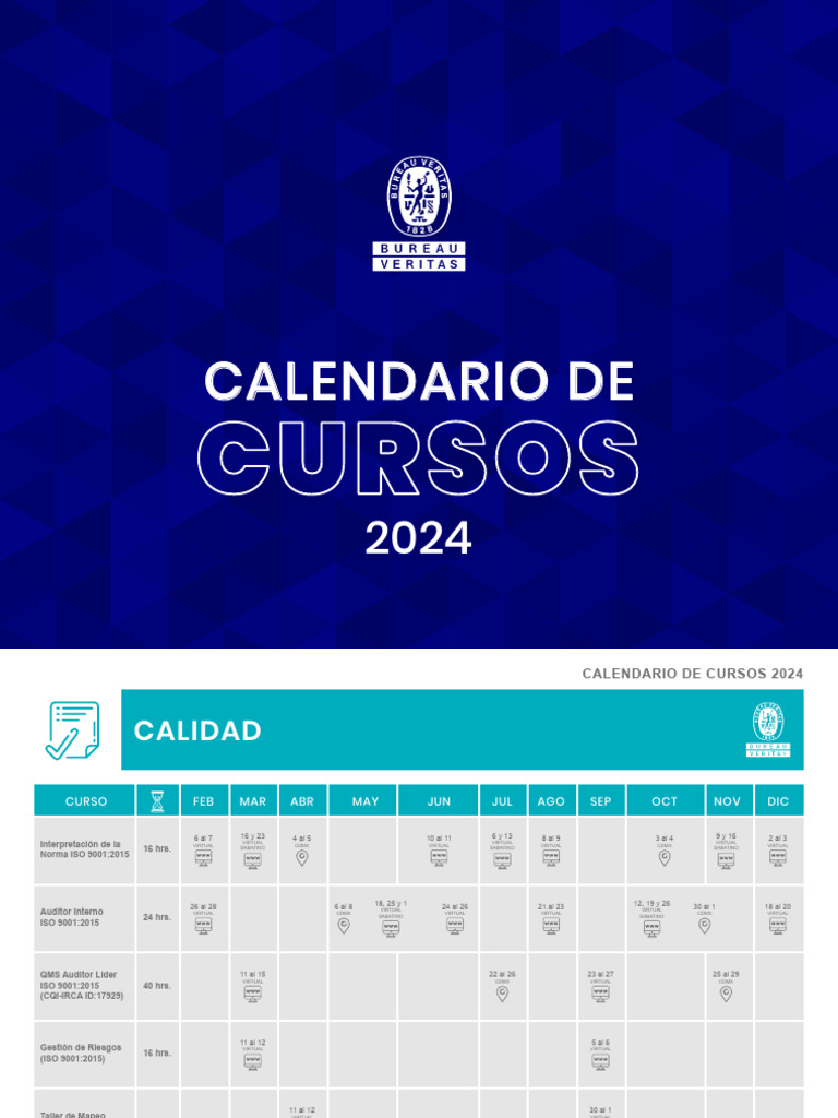 Cursos ISO 2024: Calidad, Medio Ambiente y Más | PDF | Análisis de ...