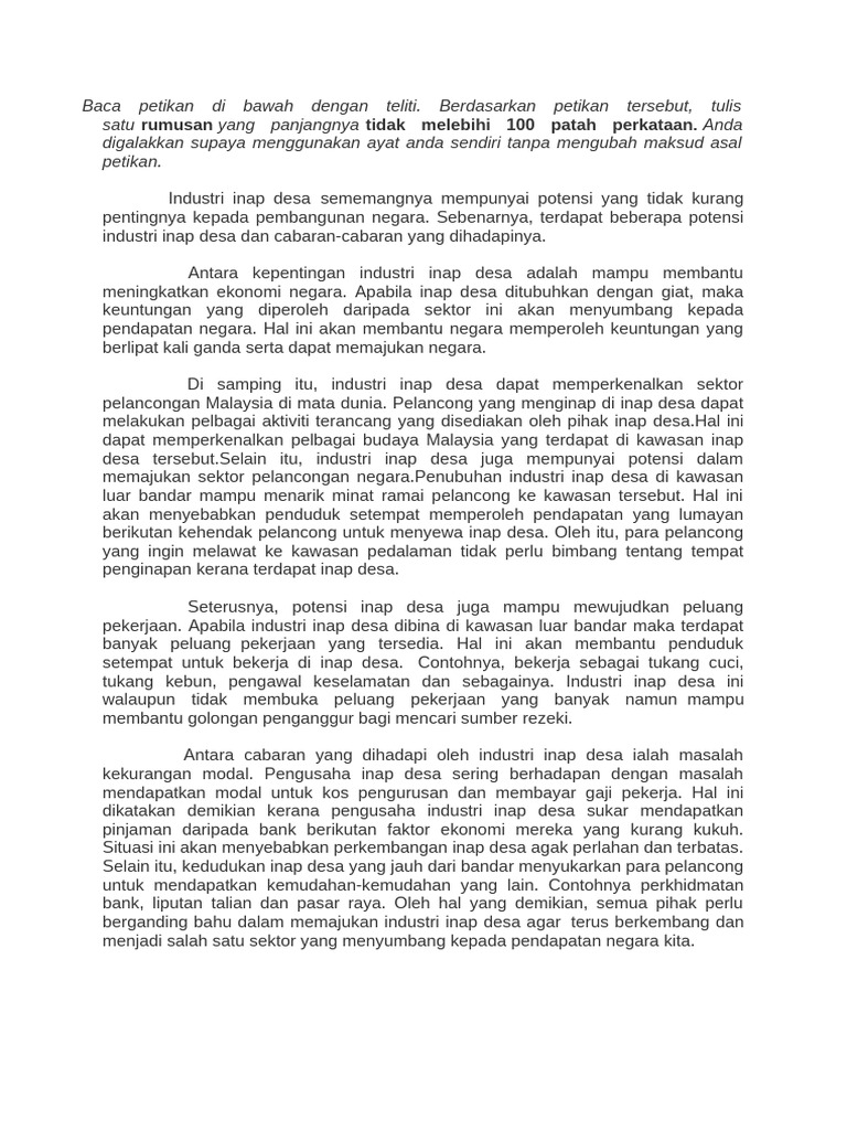 Potensi dan Cabaran Inap Desa | PDF