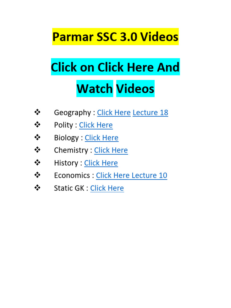 Click On Click Here To Watch Video | PDF
