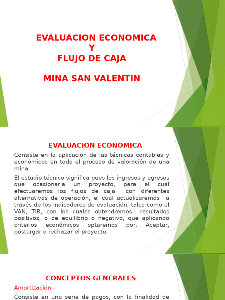 Evaluación Económica Mina San Valentín | PDF | Interés | Valor presente ...