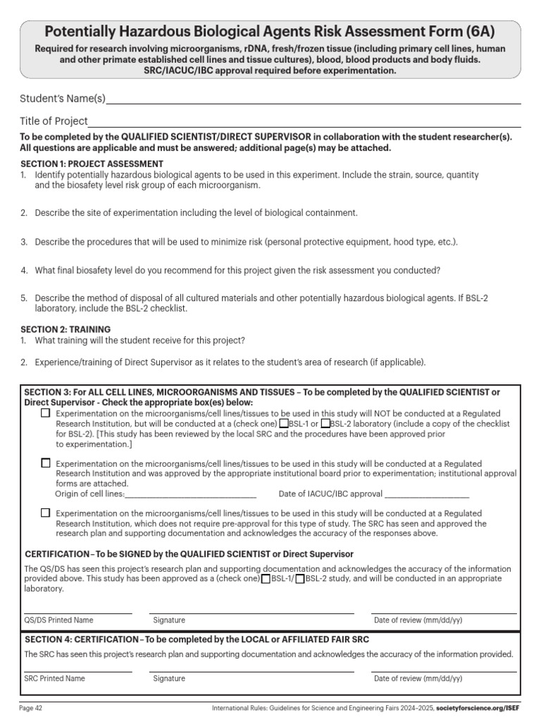 6A Potentially Hazardous Biological Agents | PDF | Biology | Safety