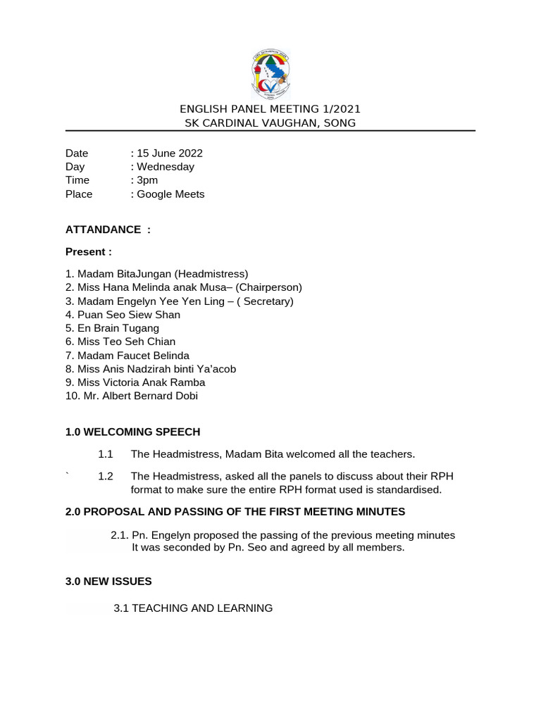 English Panel Meeting 3 2022 | PDF