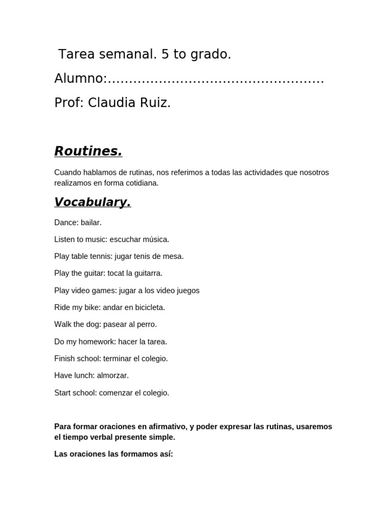 Tarea Semanal 5to | PDF
