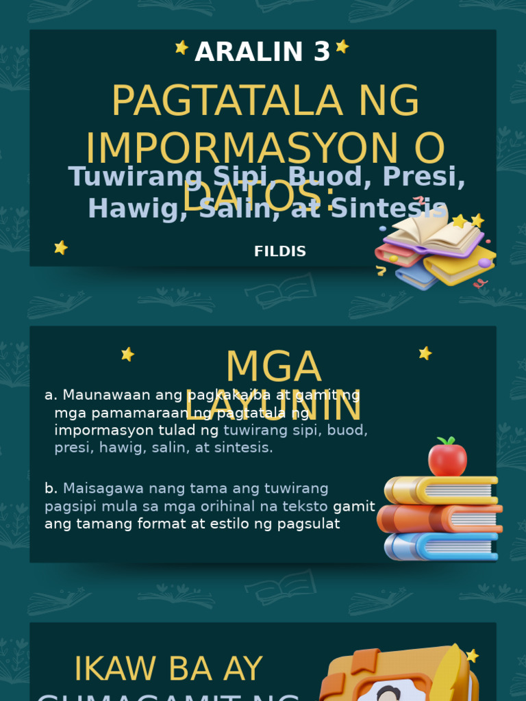 Fildis Aralin 3 | PDF