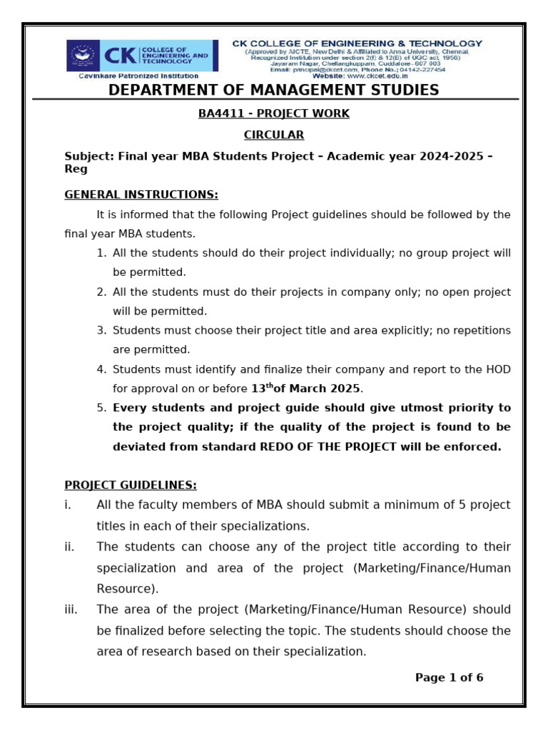 Project Guidelines 2024-2025 | PDF | Survey Methodology | Methodology